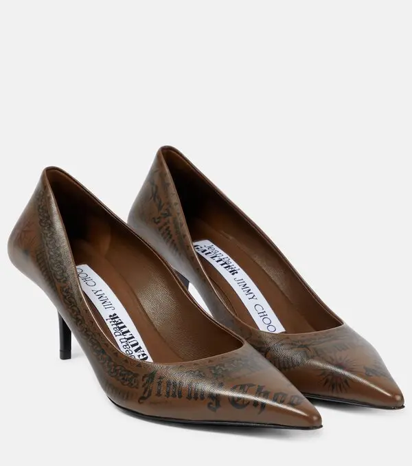 JIMMY CHOO X Jean Paul Gaultier Tattoo Leather Pumps - Brown