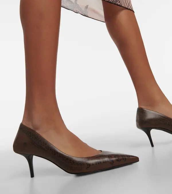 JIMMY CHOO X Jean Paul Gaultier Tattoo Leather Pumps - Brown