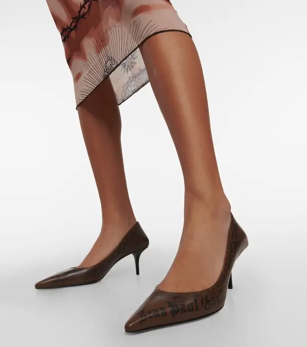 JIMMY CHOO X Jean Paul Gaultier Tattoo Leather Pumps - Brown