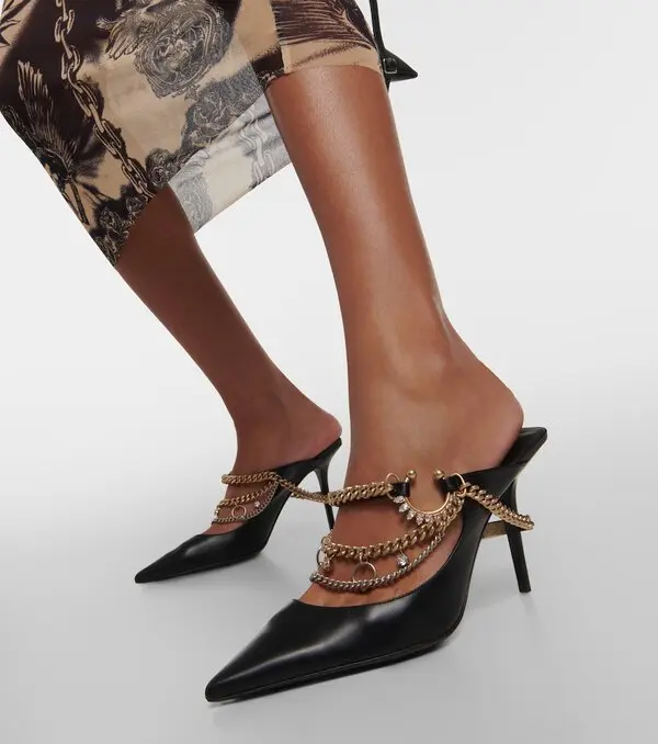 Buy JIMMY CHOO X Jean Paul Gaultier Embellished Leather Slingback