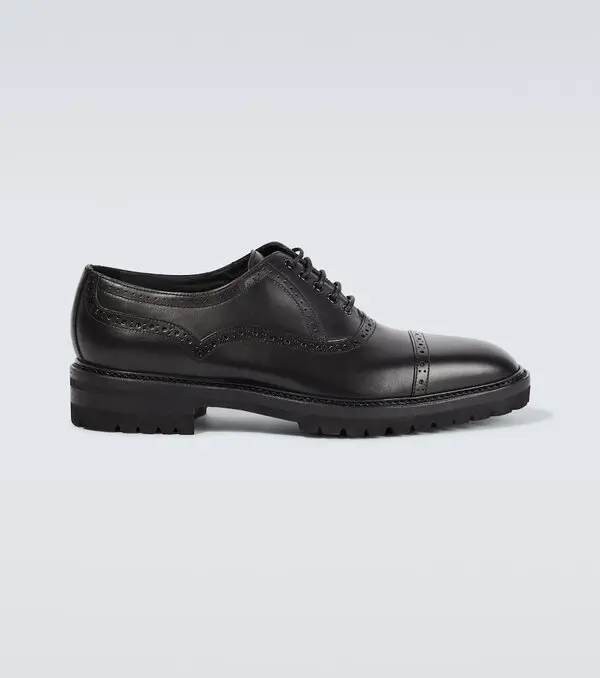Manolo Blahnik Norton Leather Oxford Shoes - Black