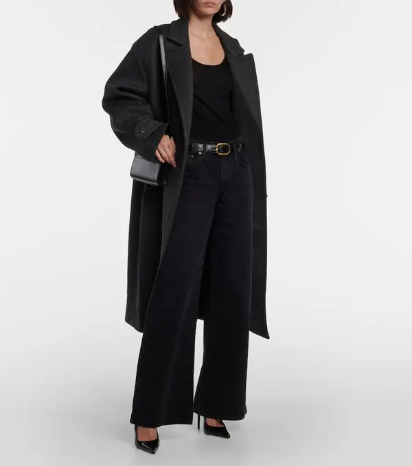 AGOLDE Clara Low-rise Wide-leg Jeans - Black
