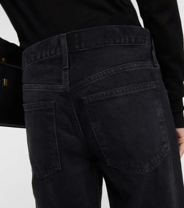 AGOLDE Clara Low-rise Wide-leg Jeans - Black