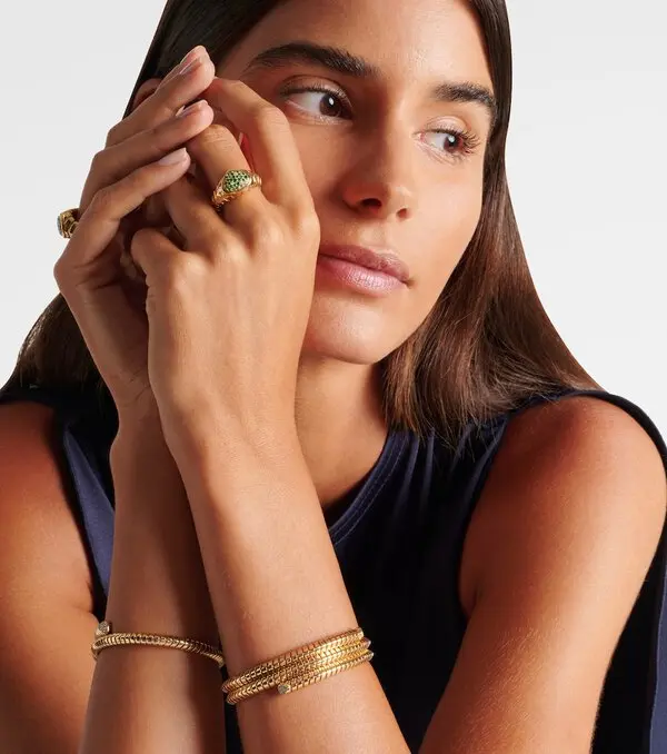 Marina B 18kt Yellow Ring With Tsavorites And Diamonds - Gold