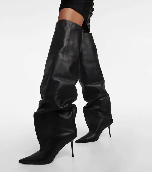 JIMMY CHOO X Jean Paul Gaultier Leather And Denim Boots