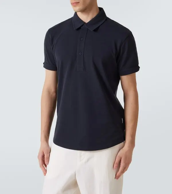 Orlebar Brown Sebastian Cotton Piqué Polo Shirt - Blue