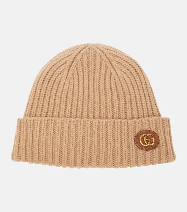 Gucci Double G Wool And Cashmere Beanie - Brown