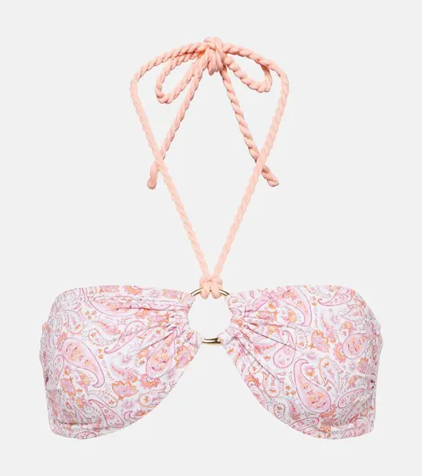 Heidi Klein Muskmelon Bay Paisley Bandeau Bikini Top - Multicoloured