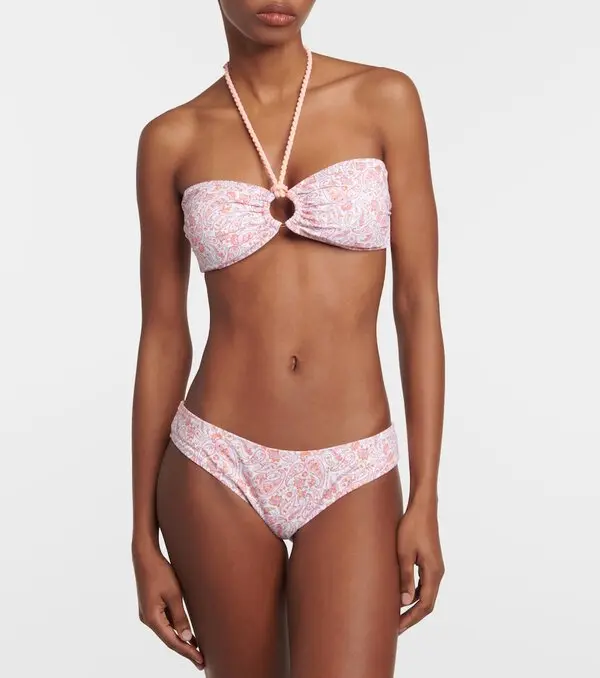 Heidi Klein Muskmelon Bay Paisley Bandeau Bikini Top