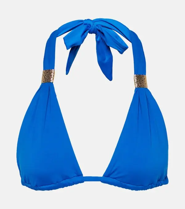 Heidi Klein The Baths Triangle Bikini Top - Blue