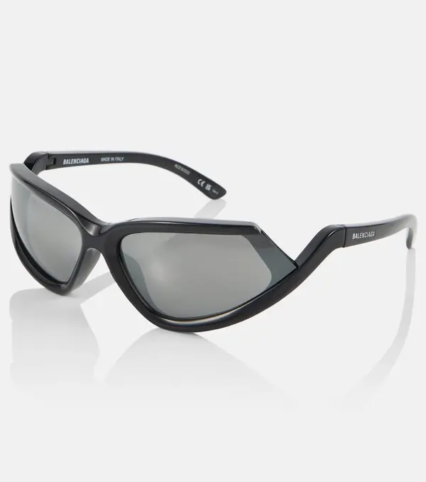 Balenciaga Side Xpander Oval Sunglasses - Black