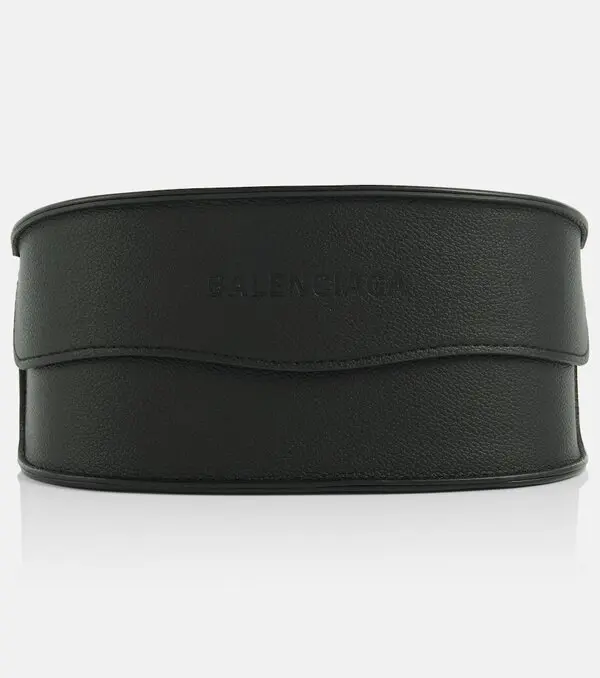 Balenciaga Side Xpander Oval Sunglasses - Black