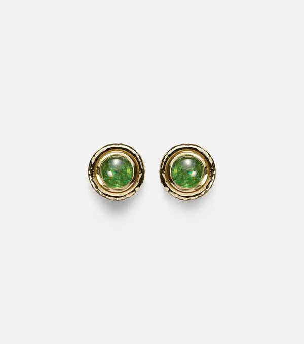OCTAVIA ELIZABETH Palm 18kt Gold Earrings With Tsavorites - Green