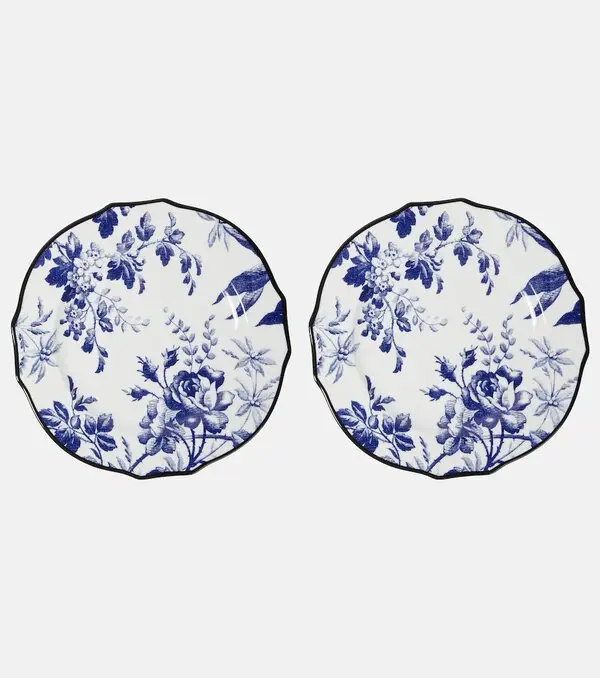 Gucci Herbarium Set Of 2 Dessert Plates - Blue
