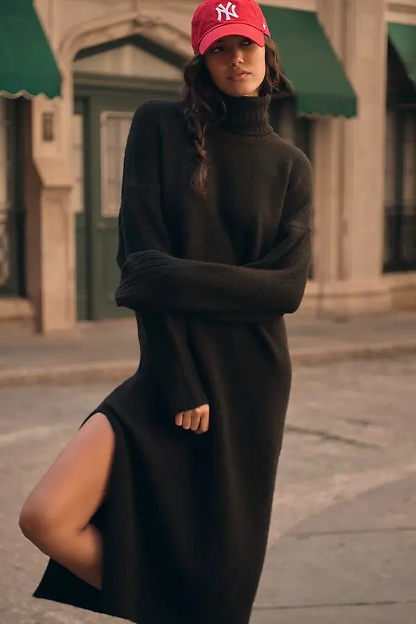 DAILY PRACTICE BY ANTHROPOLOGIE Karigan Midi Sweater Dress: Turtleneck Edition