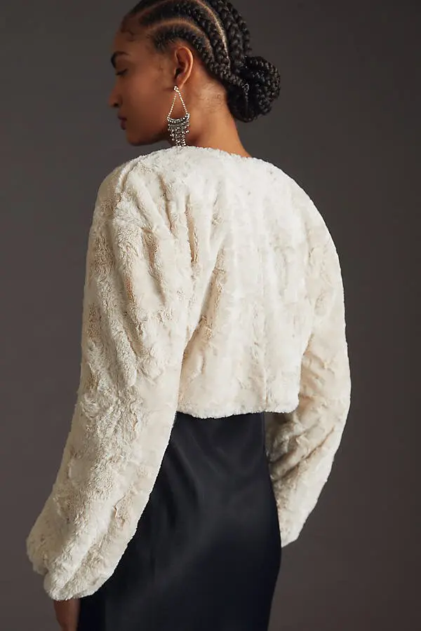 Maeve Faux Fur Shrug Top