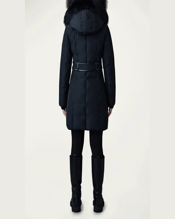 Mackage Kay Layered Parka Coat With Shearling Trim
