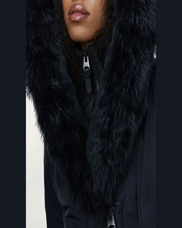 Mackage Kay Layered Parka Coat With Shearling Trim