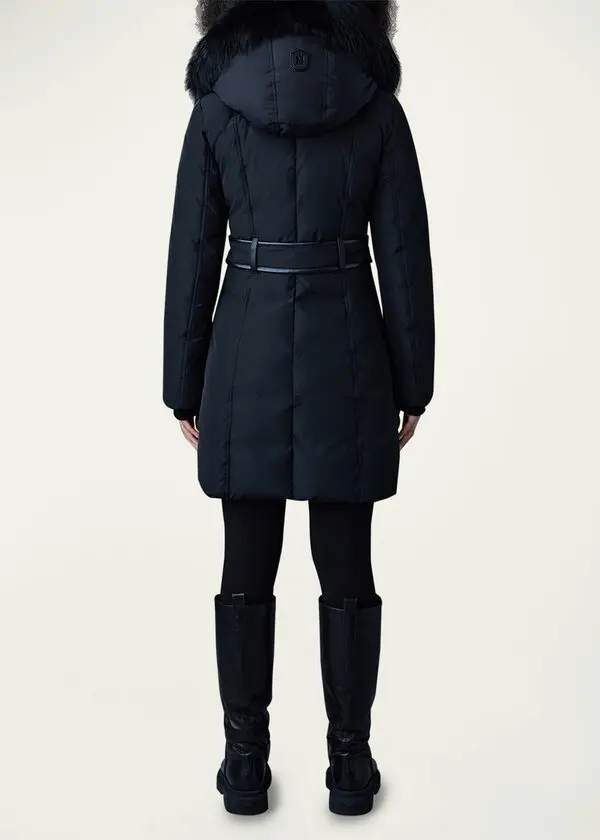 Mackage Kay Layered Parka Coat With Shearling Trim