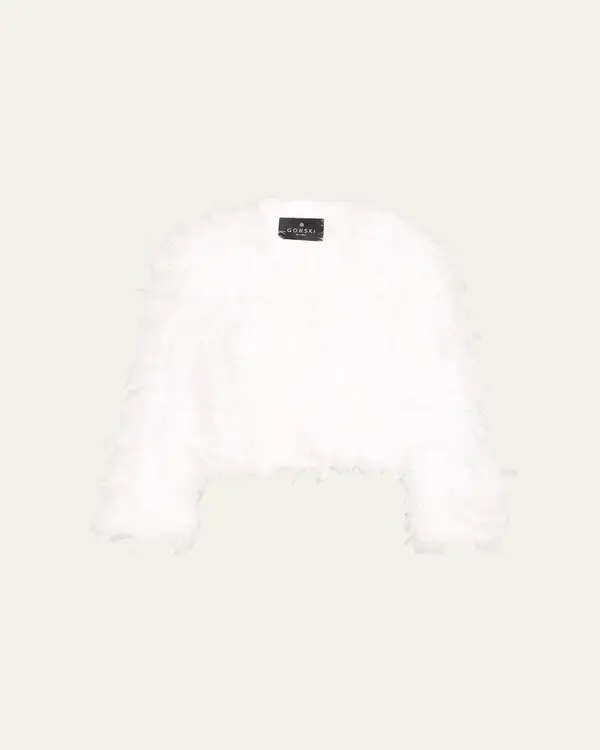 Gorski Cropped Feather Jacket - White