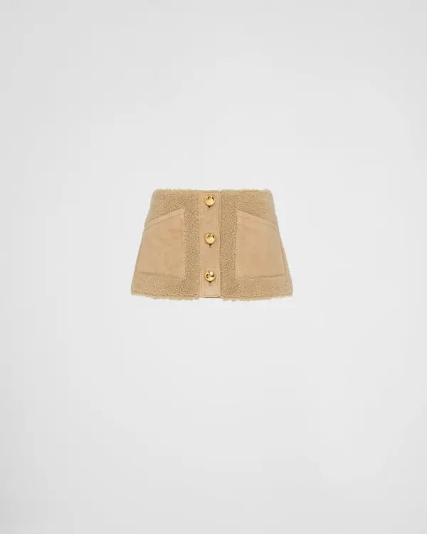 Prada Shearling Mini Skirt