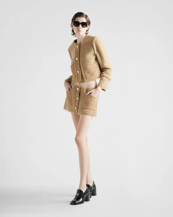 Prada Shearling Mini Skirt