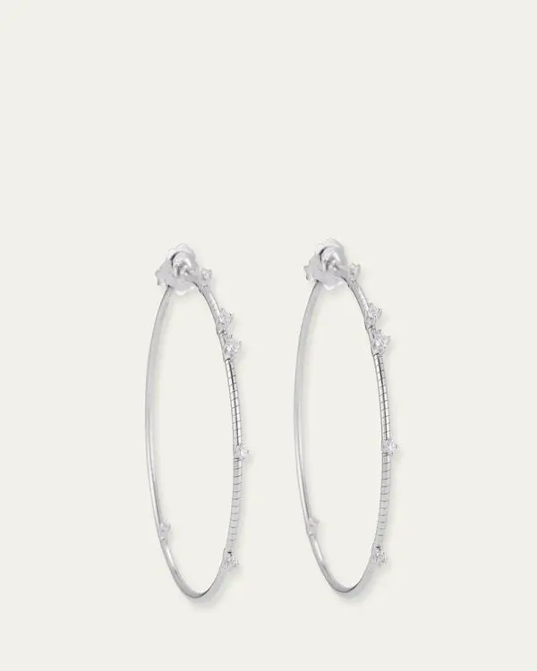 MATTIA CIELO 18k Diamond Hoop Earrings