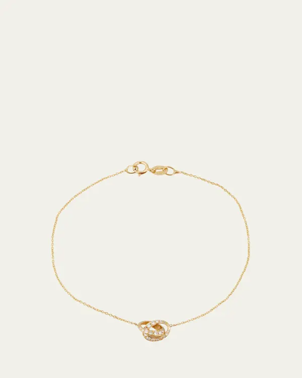 Lizzie Mandler 18k Micro Crescent Link Bracelet With Diamond Pave