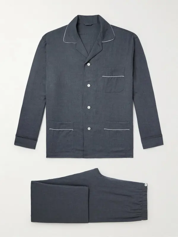 Thom Sweeney Cotton-twill Pyjama Set - Blue