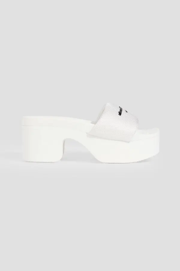 Alexander Wang Canvas Platform Mules - White
