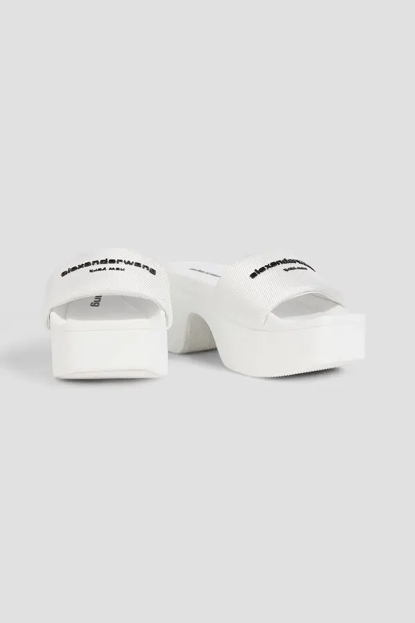 Alexander Wang Canvas Platform Mules - White