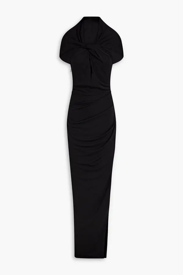 NICHOLAS Twist-front Hooded Gown