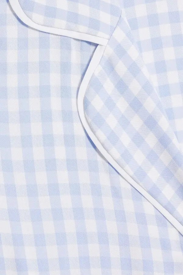 Sleeper Party Checked Featherembellished Twill Pajama Set