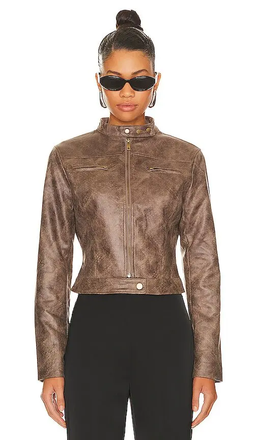 Lioness Bella Moto Jacket - Chocolate