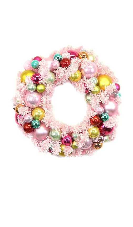 CODY FOSTER & CO Small Flocked Wreath - Pink