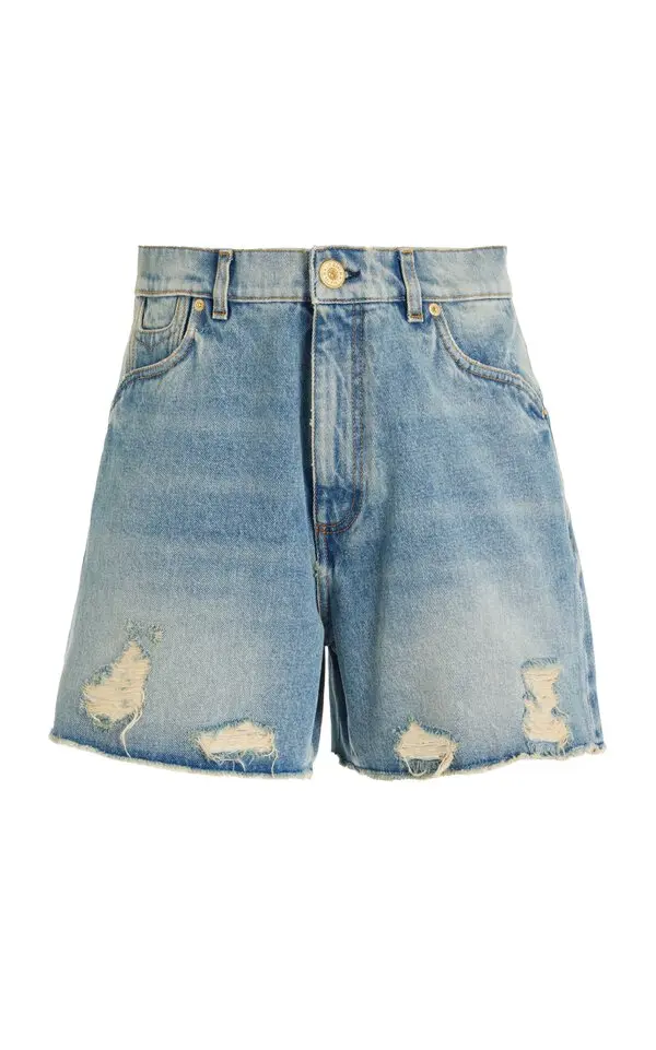 Balmain Raw Edge Denim Shorts