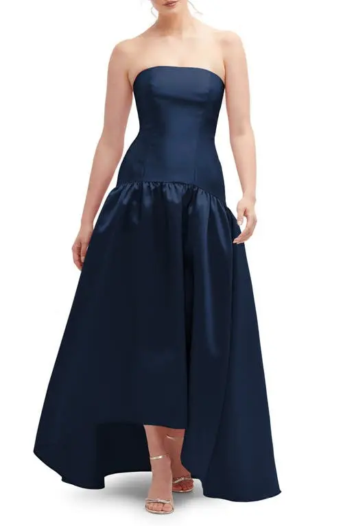 Alfred Sung Strapless High-low Gown - Midnight