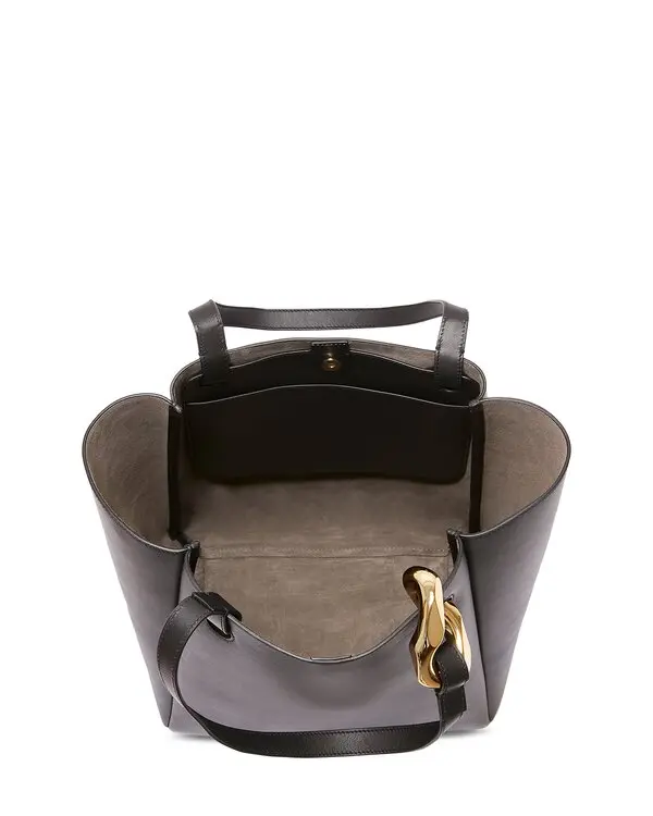 JW Anderson Corner Chain Leather Tote - Black