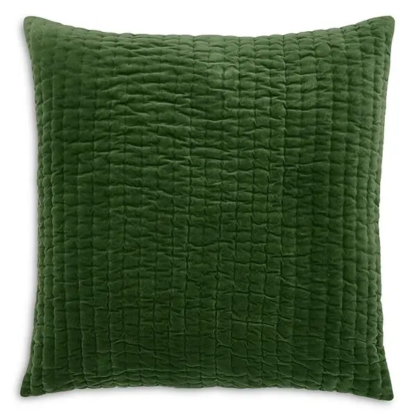 JOHN ROBSHAW Velvet Quilted Euro Sham - Moss