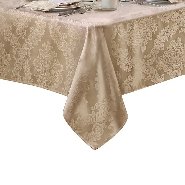 ELRENE HOME FASHIONS Barcelona Jacquard Damask Oblong Tablecloth, 84 X 60 - Beige