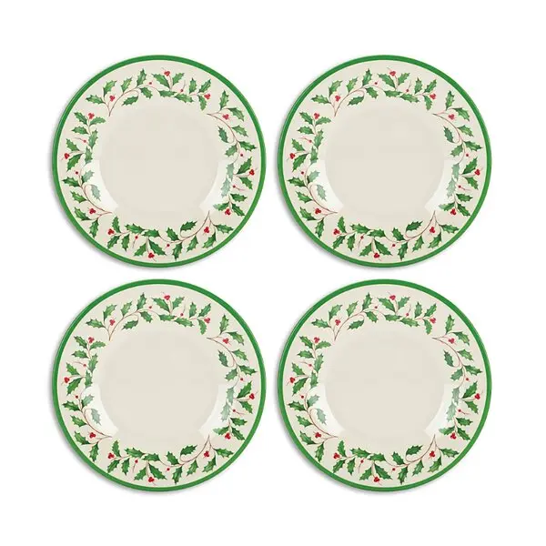 LENOX Holiday 4 Piece Melamine Accent Plate Set