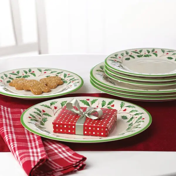 LENOX Holiday 4 Piece Melamine Accent Plate Set