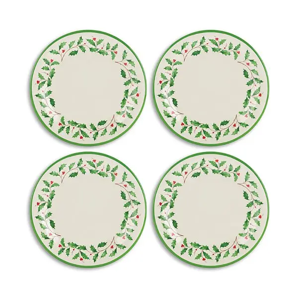 LENOX Holiday 4 Piece Melamine Dinner Plate Set