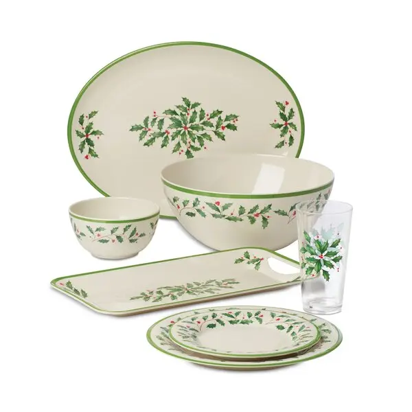 LENOX Holiday 4 Piece Melamine Dinner Plate Set