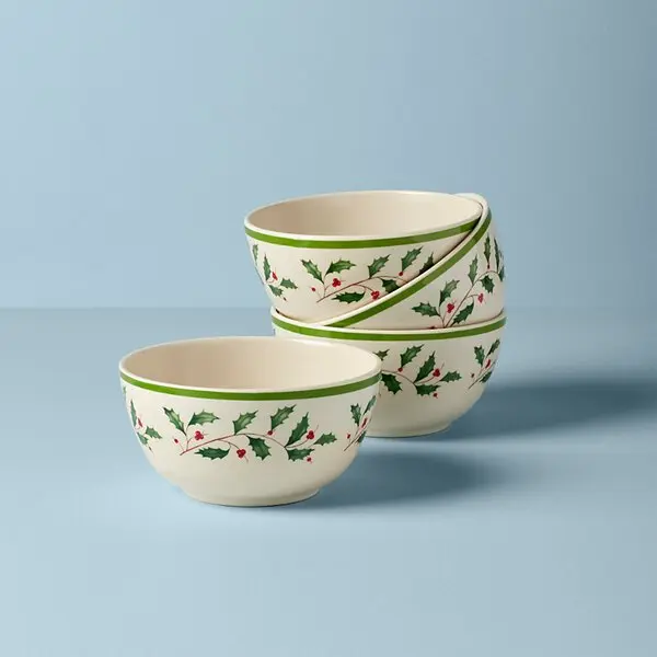 LENOX Holiday Melamine 4 Piece All Purpose Bowl Set - Red/green