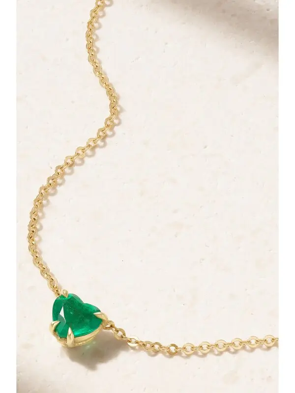 ANITA KO 18-karat Emerald Heart Necklace - Gold