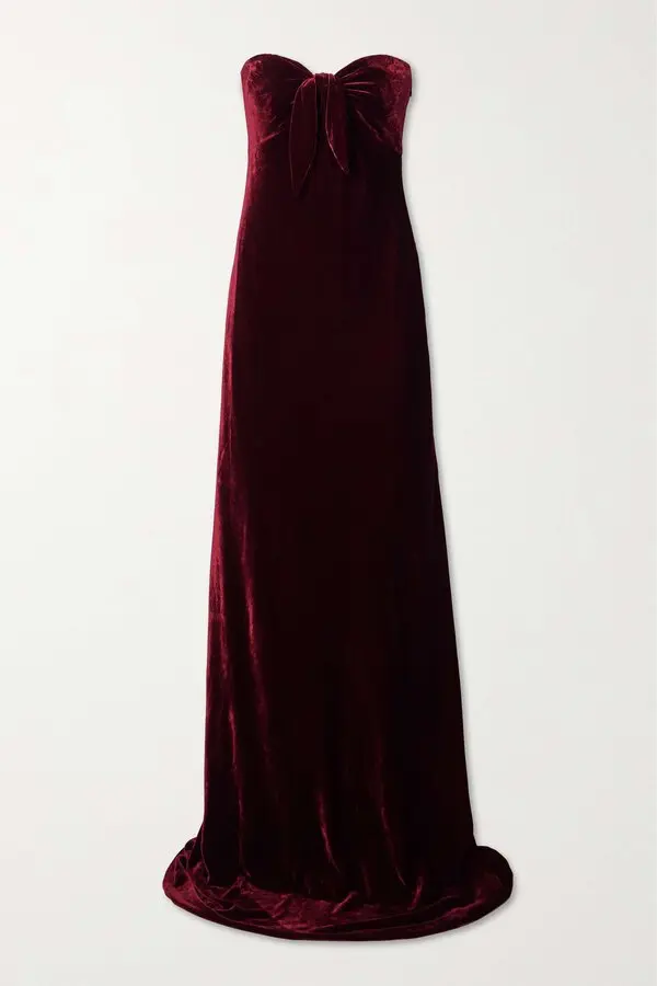 strapless open back dress Prim Pleated Dress