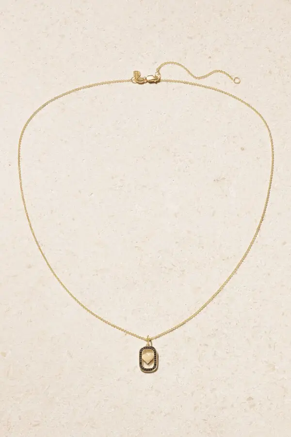SYDNEY EVAN Heart Open Icon Charm Diamond Necklace