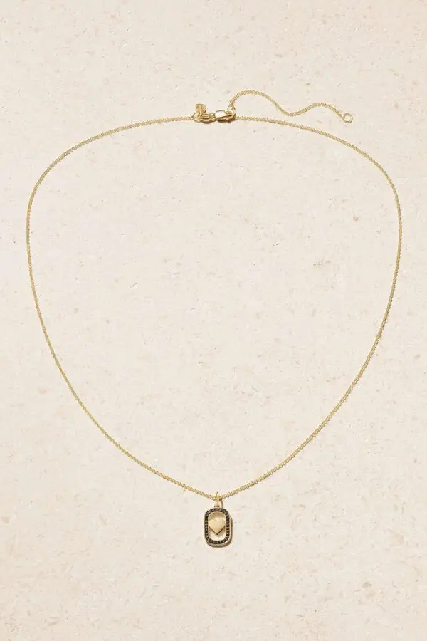 SYDNEY EVAN Heart Open Icon Charm Diamond Necklace