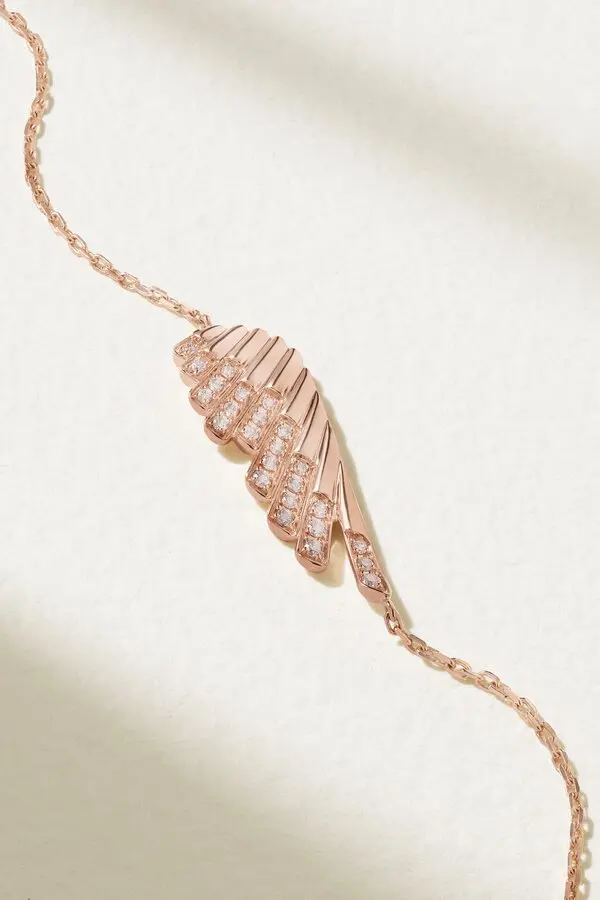 GARRARD Wings Rising Diamond & 18-karat Rose Bracelet